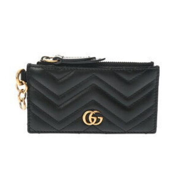 Gucci | Bags | Gucci Gg Marmont Black Coin Card Case Leather Wallet ...